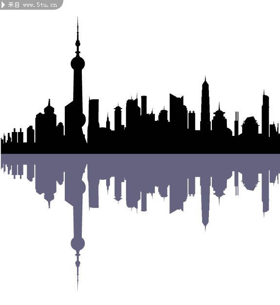 陆家嘴剪影-矢量素材-百图汇设计素材