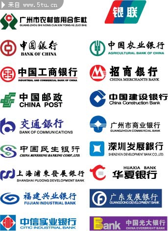 各大银行LOGO矢量图-常见资源下载 - 共享素材汇总-百图汇设计素材