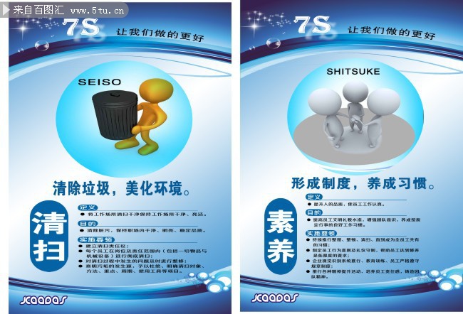 企业7S文化展板矢量素材-矢量素材-百图汇设计素材